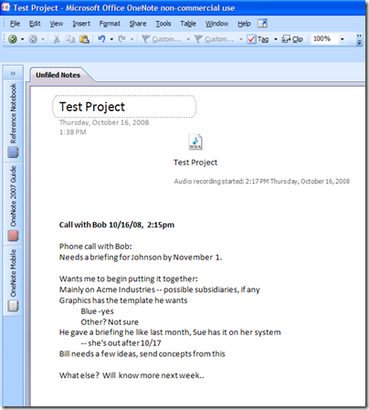 The Kalnel Files: Using OneNote for GTD Project Tracking